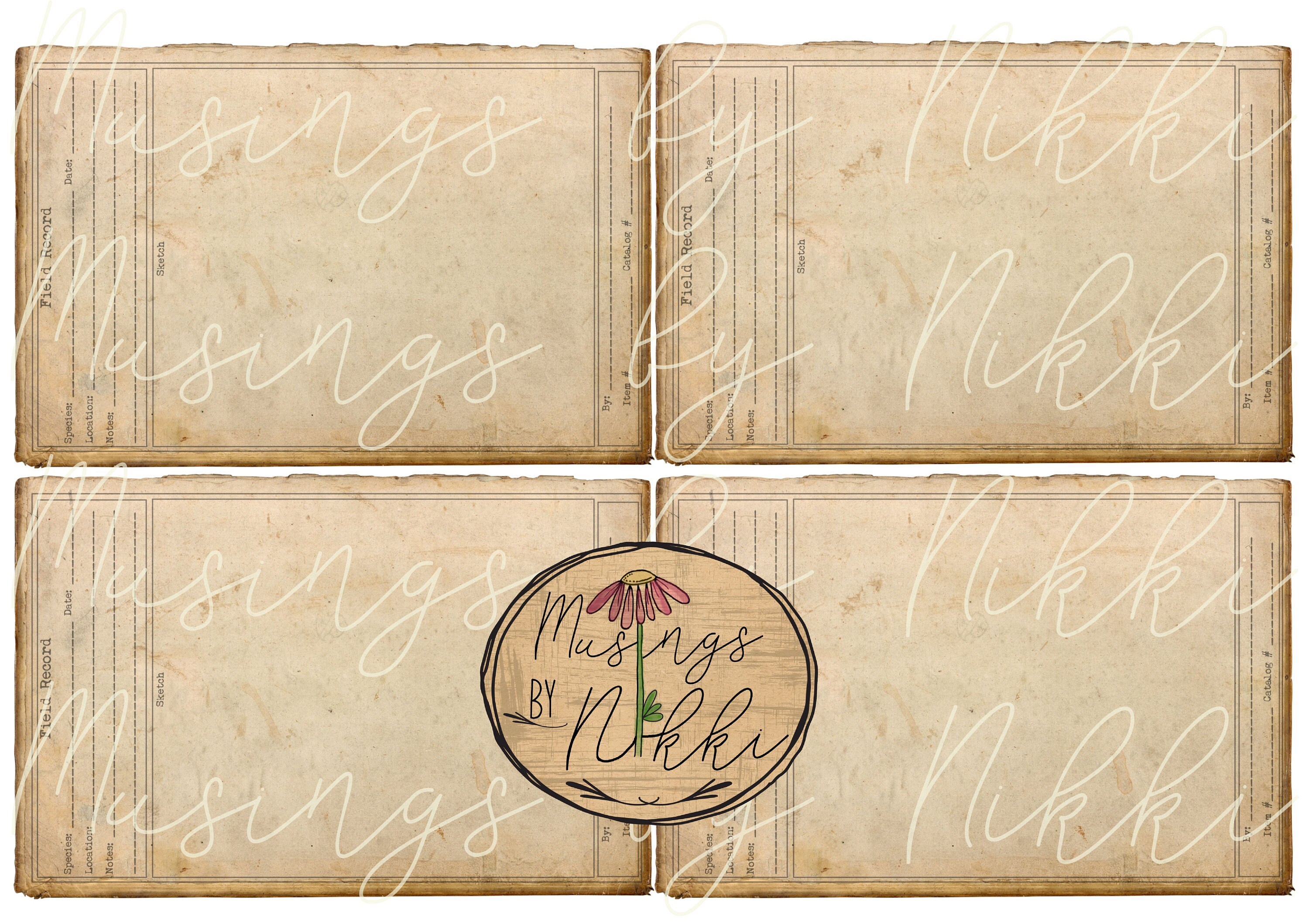 Field Notes and Field Record Cards Digital File Nature - Etsy