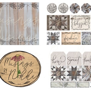 Farmhouse Fresh Traveler's Notebook Size Digital Journal Kit; Rustic ...