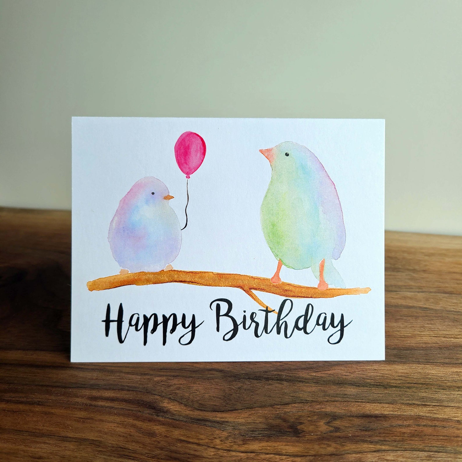 Watercolour Birds Happy Birthday Greeting Card - Etsy Singapore