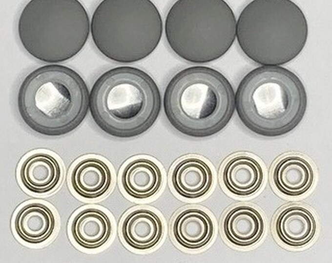 Set of 12 Prong Back Upholstery Buttons Black Vinyl Choice of Size 22 ...