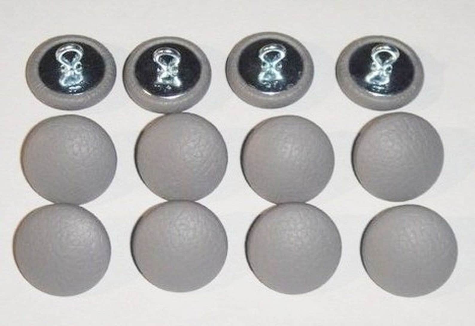 Set of 12 Wire Back Upholstery Buttons Medium Gray Vinyl Choice of Size ...
