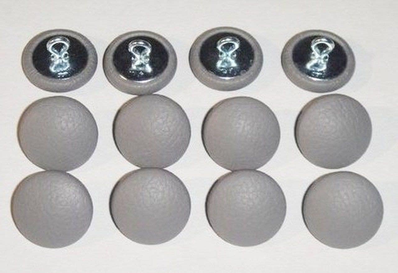 Set of 12 Wire Back Upholstery Buttons Medium Gray Vinyl Choice of Size ...