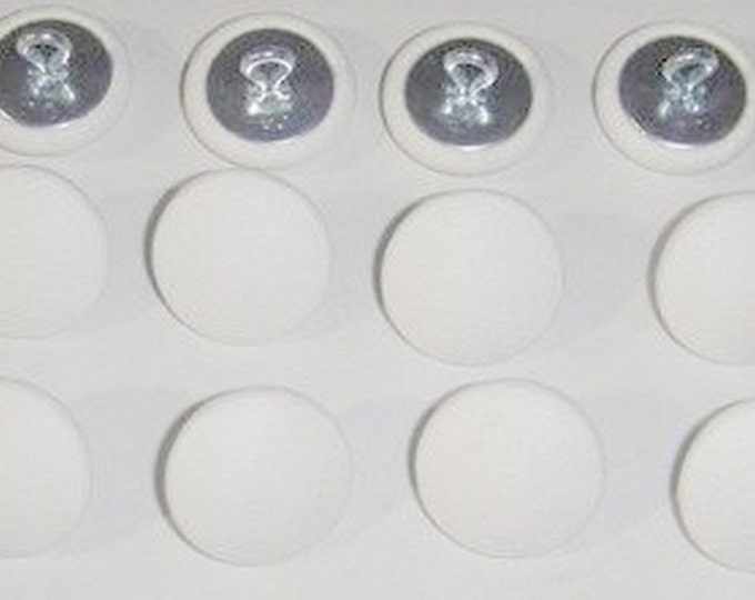 Set of 12 Wire Back Upholstery Buttons White Ultraleather Choice of ...