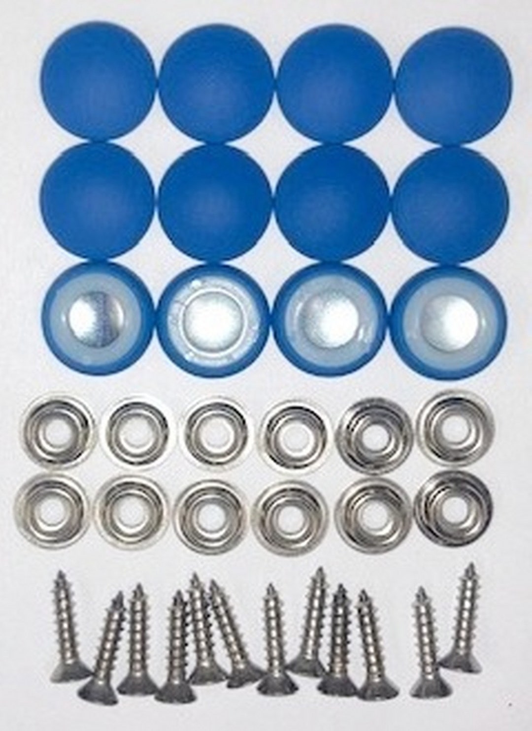 New Set of 12 #30 Dura Snap Upholstery Buttons RV Boat Royal Blue Vinyl ...