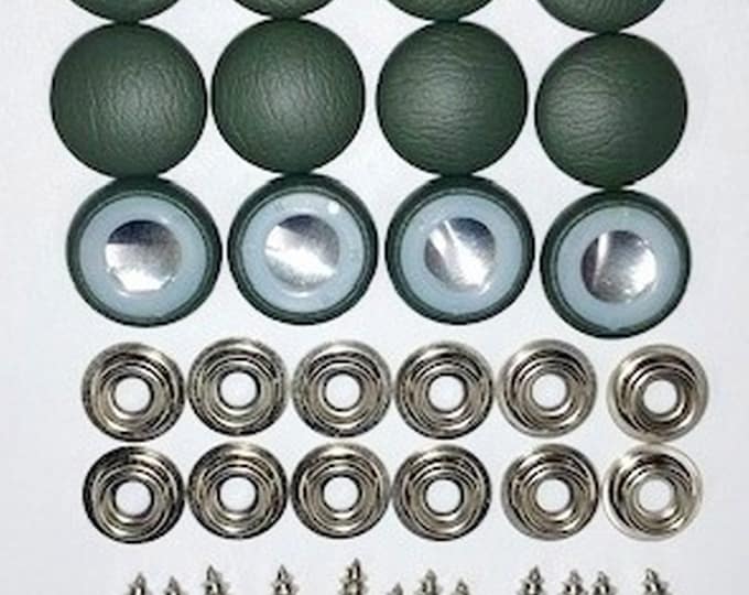Set of 12 Prong Back Upholstery Buttons Black Vinyl Choice of Size 22 ...