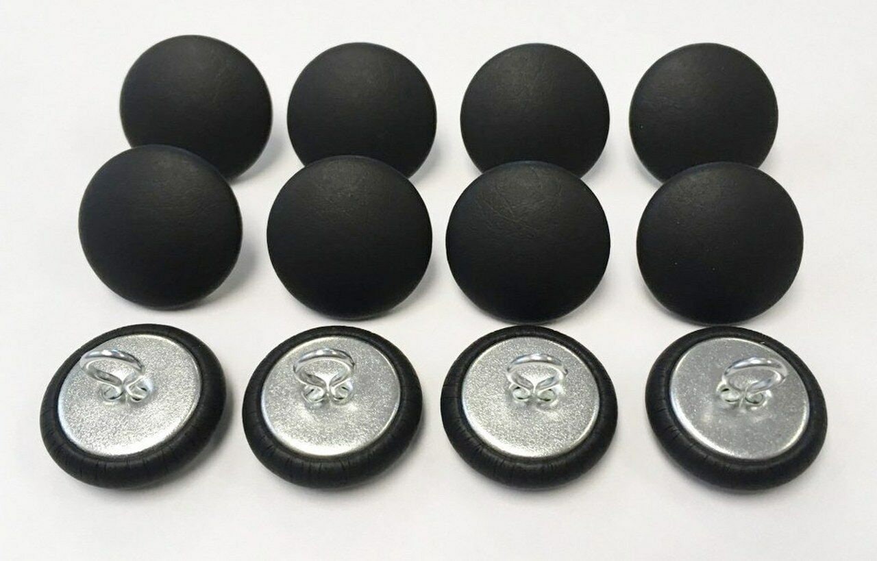 Set of 12 Wire Back Upholstery Button Black Vinyl Choice of Size 22 30 ...