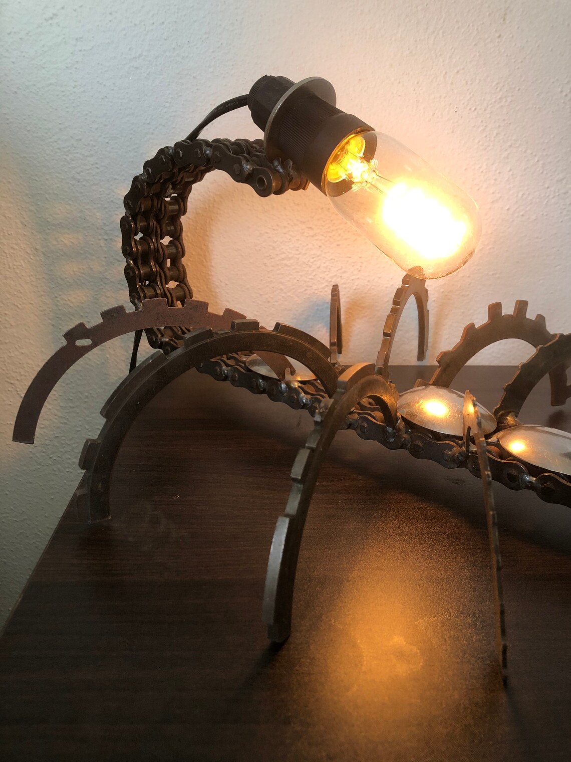 Recycled Metal Scorpion Edison Lamp - Etsy
