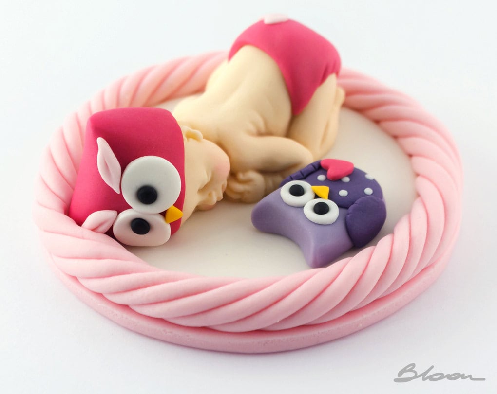 Baby Owl Cake Topper Fondant Baby Owl Owl Baby Shower - Etsy