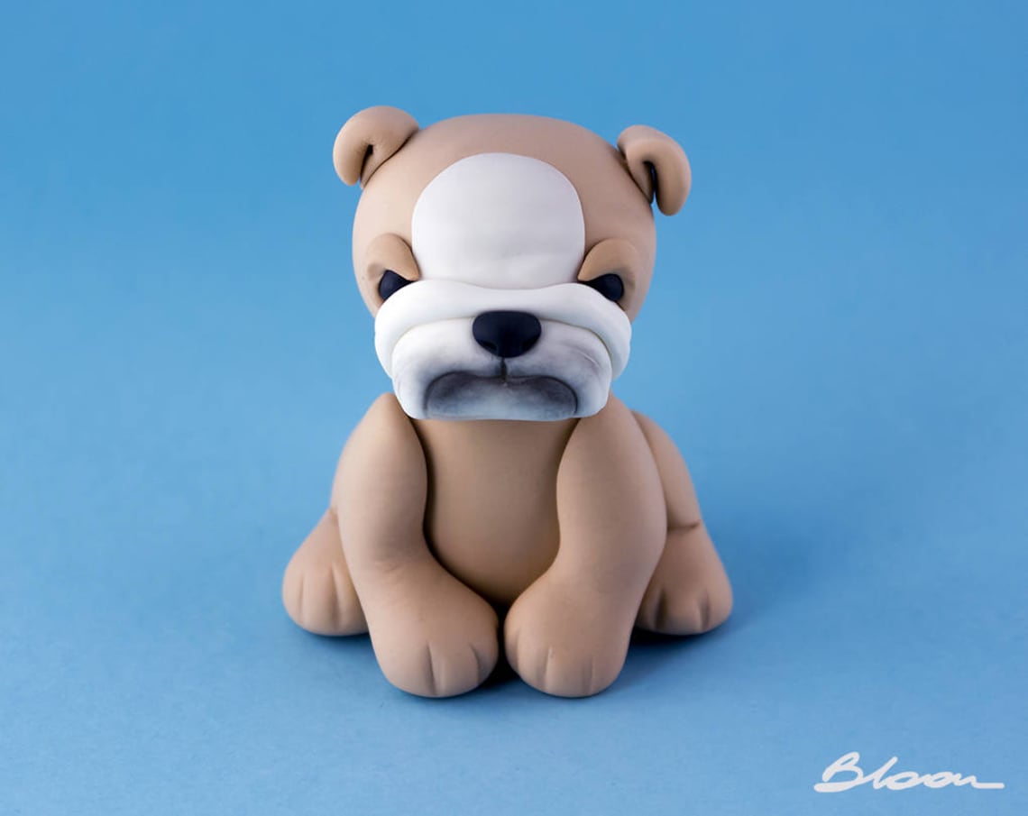 English Bulldog Cake Topper Dog Cake Topper Fondant - Etsy