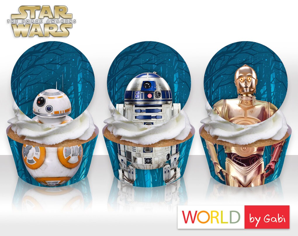 Star Wars Toppers | Droid Cupcake Toppers | Force Awakens Cupcakes ...