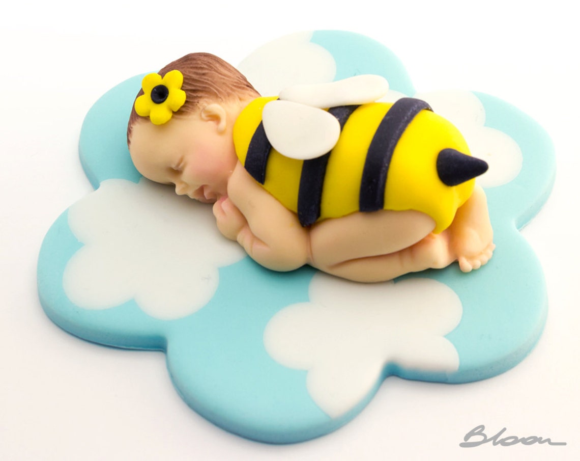 Fondant Baby Cake Topper | Baby Bee Cake Topper | Baby Shower Cake ...