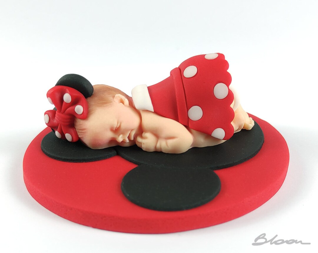 Handmade Minnie Mouse Baby Cake Topper | Fondant Figurine - Etsy