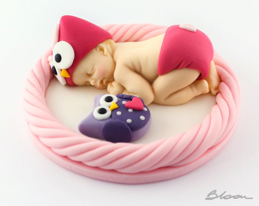 Baby Owl Cake Topper Fondant Baby Owl Owl Baby Shower - Etsy