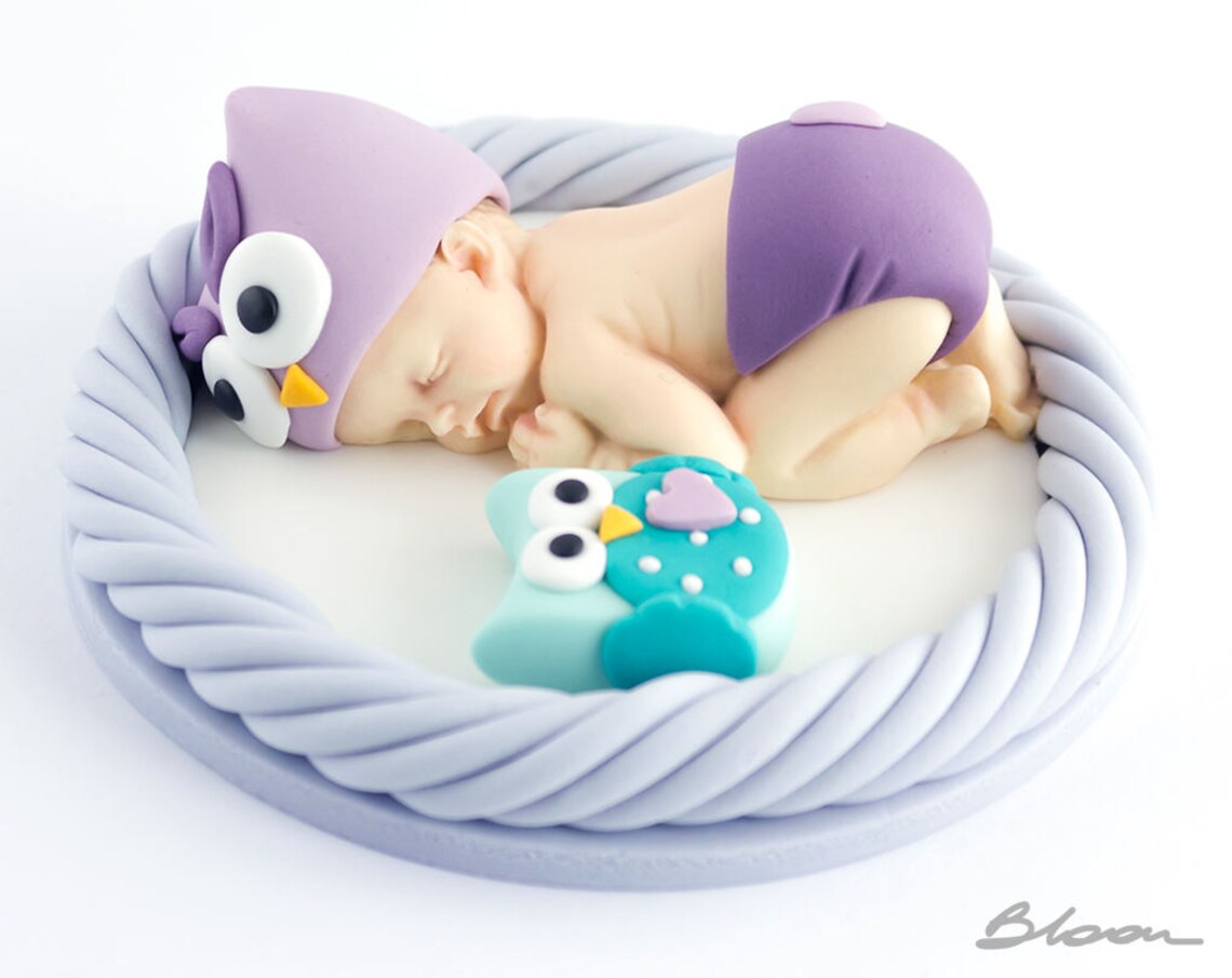 Fondant Baby Owl Baby Owl Cake Topper Owl Baby Shower - Etsy
