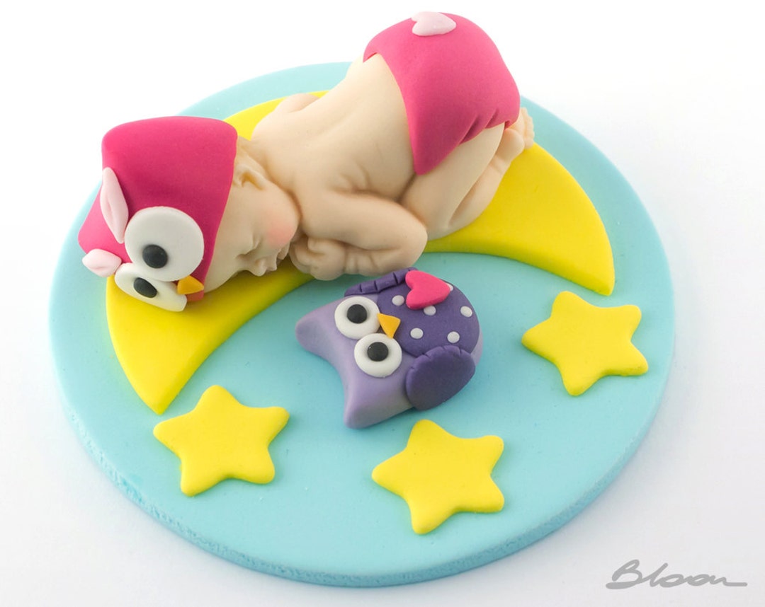 Baby Owl Fondant | Fondant Owl | Owl Baby Shower | Baby Cake Topper ...