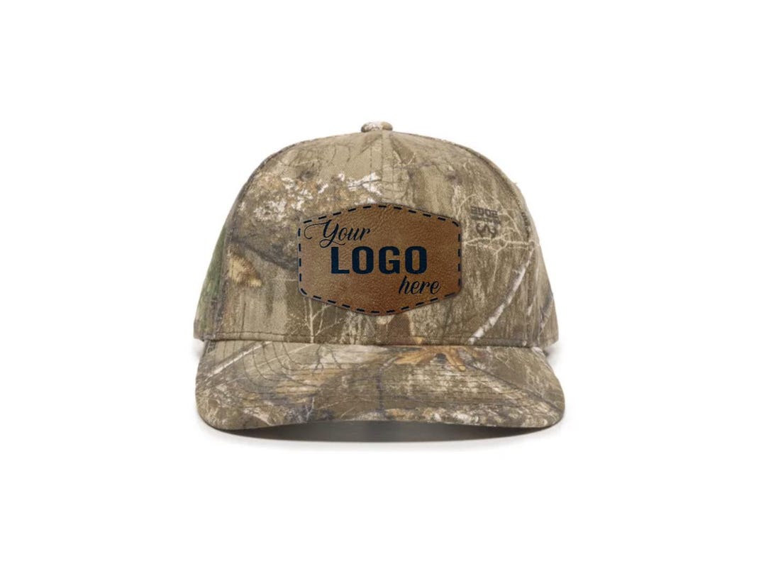 Outdoor Cap 301IS Youth Camo Snapback Cap With Custom Vegan Leather ...