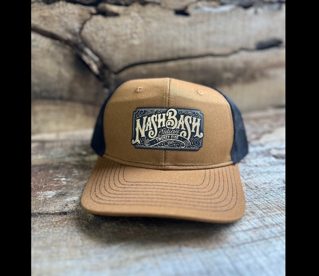 Port Authority C112 Snapback Trucker Cap With Custom Vegan Leather ...