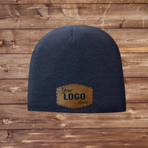 Leather Patch Custom Beanie - Etsy