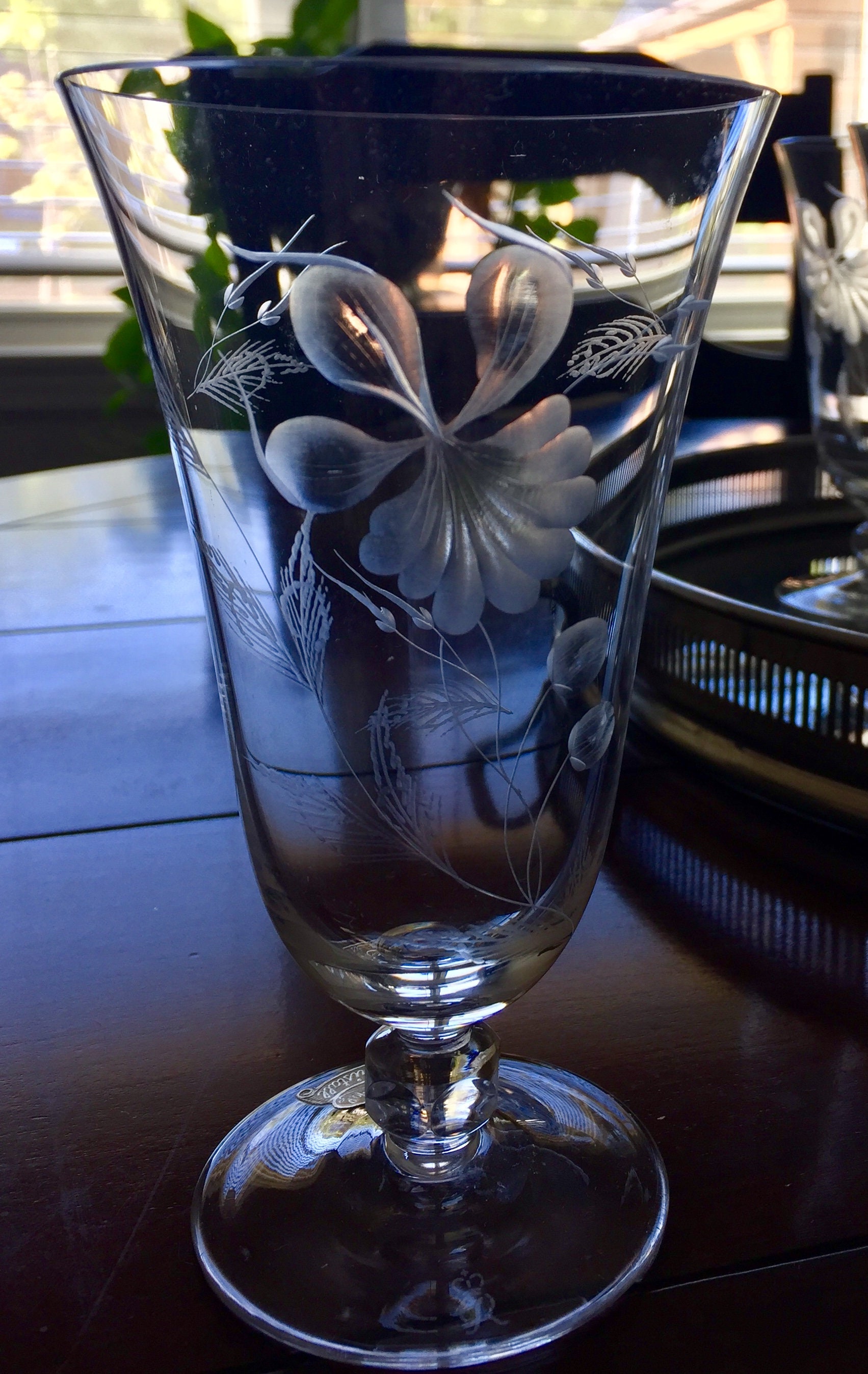 Vintage Rosenthal Etched Glasses Orchid Pattern - Etsy