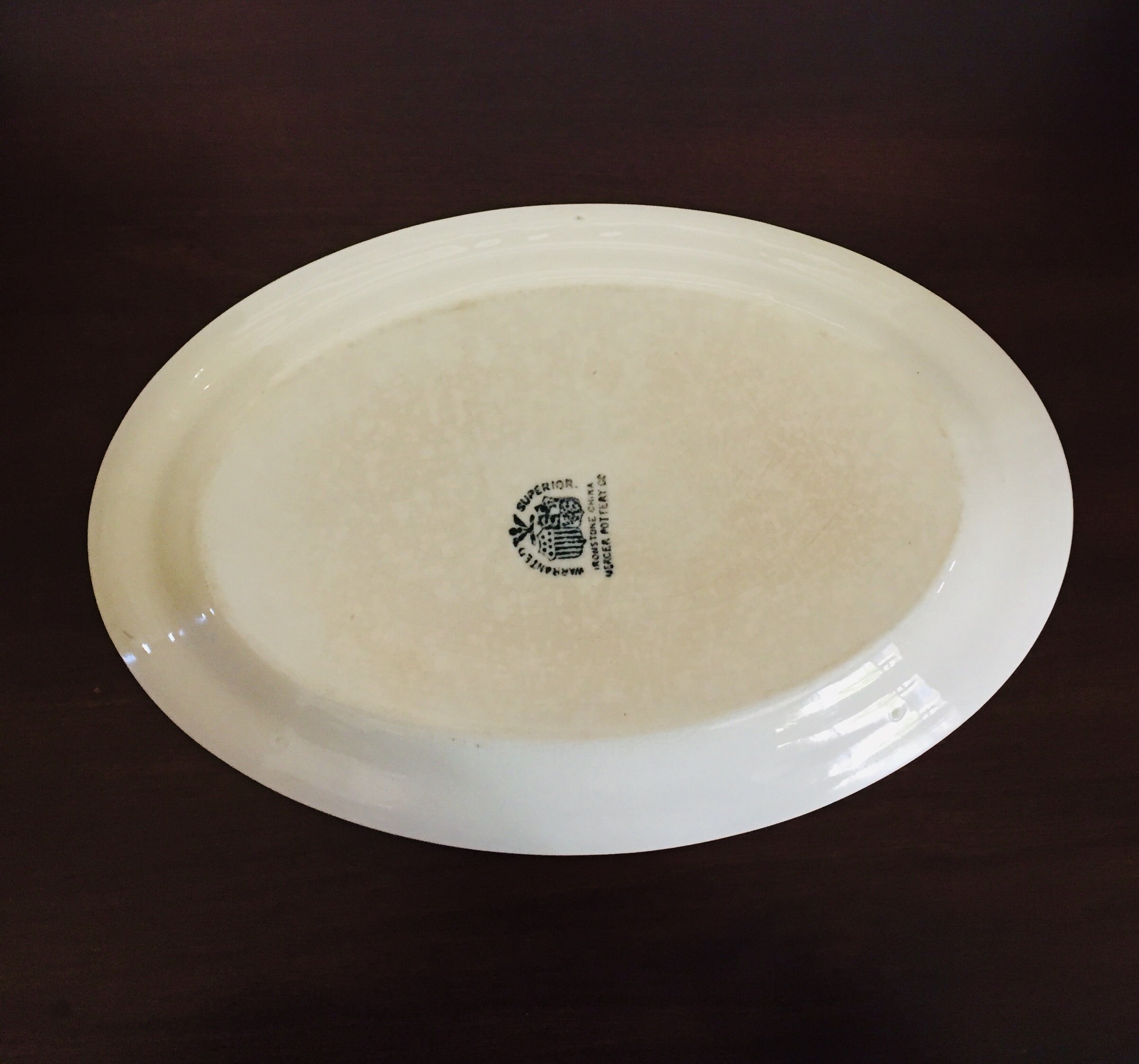 Vintage Ironstone Platter Warranted Superior Mercer Pottery - Etsy
