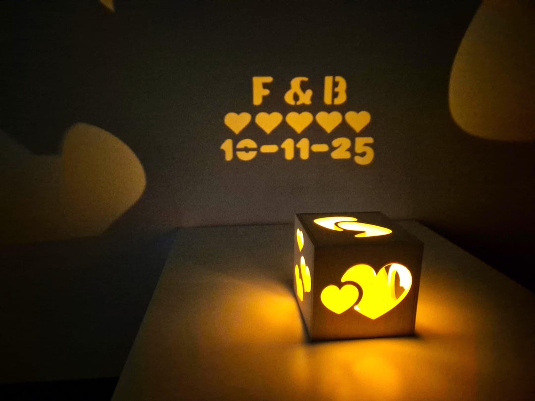 Personalized Wooden Projecting Light Box, Unique Anniversary Gift for ...