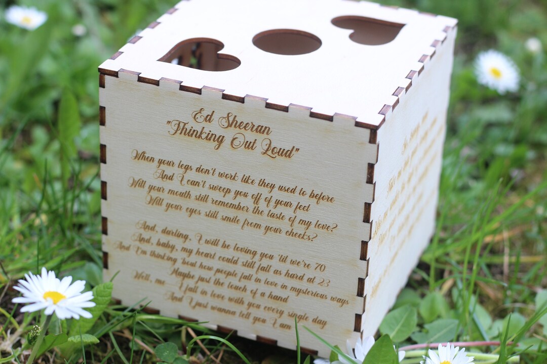 Engraved Wedding Song, First Dance Lyrics, Wood Anniversary Gift, Your ...