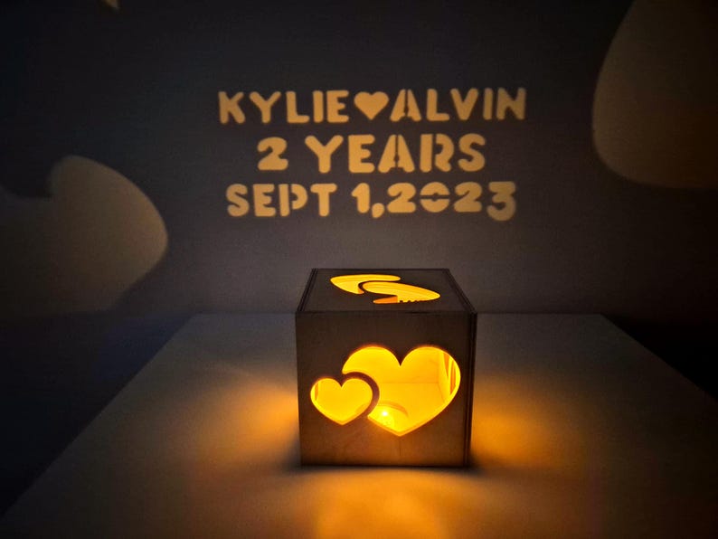 Personalized 2nd Anniversary Lantern, Unique Second Wedding Anniversary ...