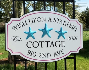 Custom Signs Outdoor Beach House Name Wood by greencottagedesign
