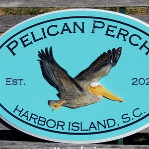 Large Beach House Name Signs Pelican Address Sign - Etsy