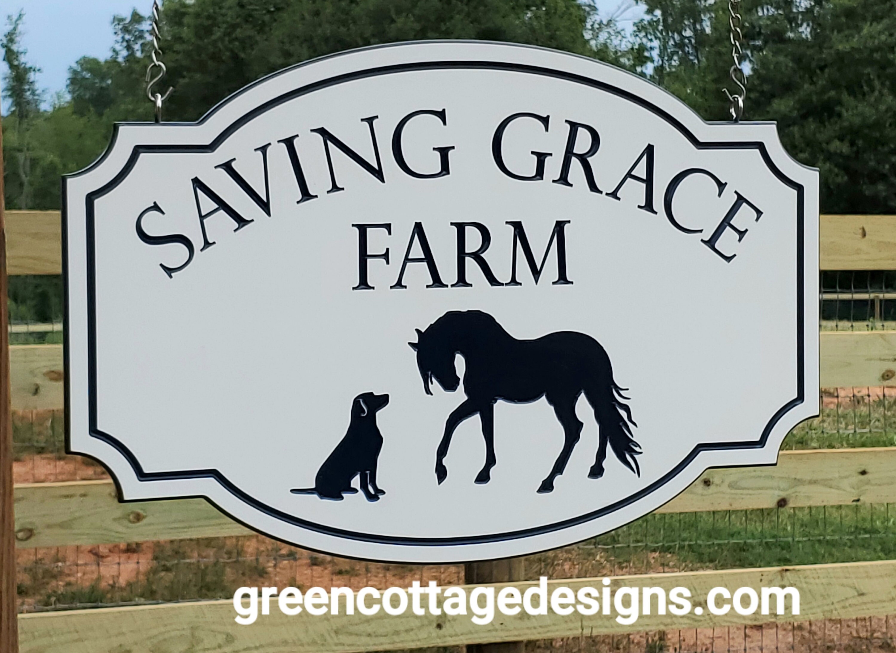Horse Farm Hanging Sign Stable Name Sign Pet Name Signs | Etsy