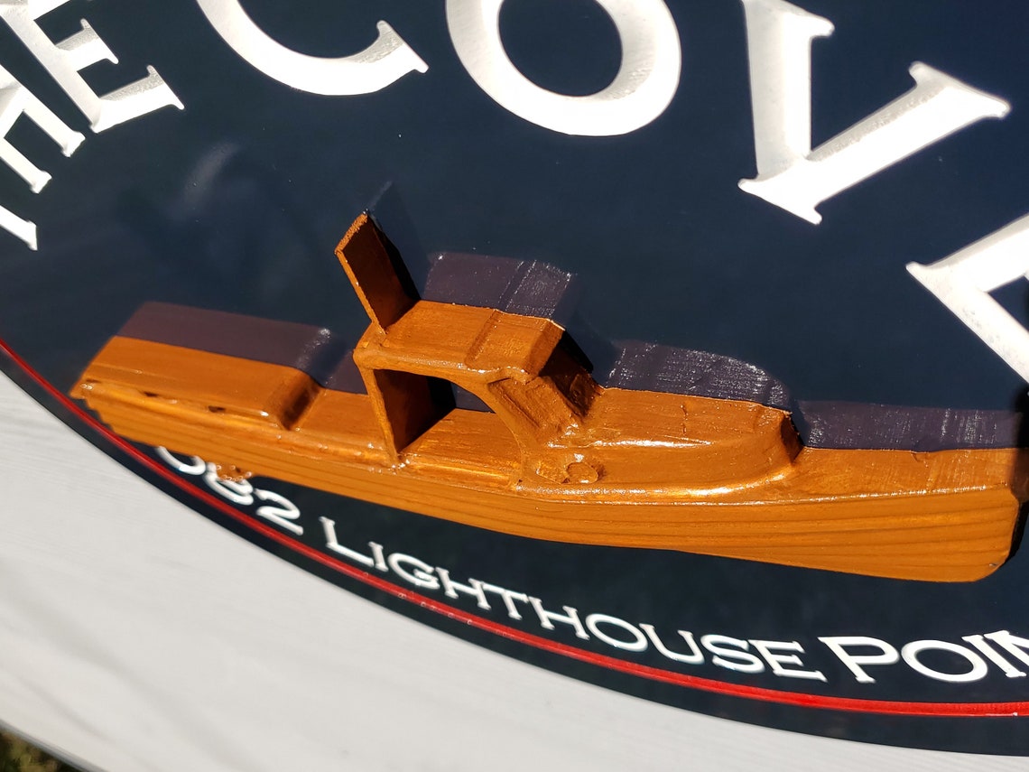 Outdoor Nautical PVC Boat Carving Sign Coastal Seaside Custom | Etsy