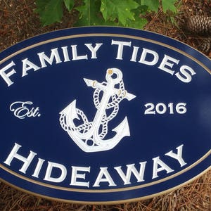 Nautical Family Name Welcome Sign Anchor Cottage Plaque | Etsy