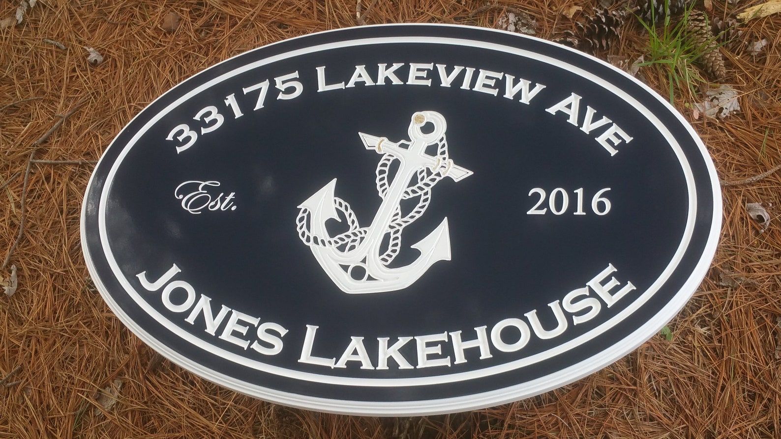 Nautical Lake House Name Boat Anchor Sign by | Etsy