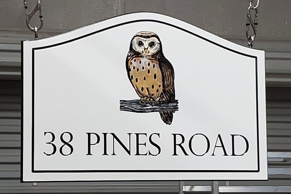 Barn Owl Custom Hanging Address Sign Outdoor Farm House Name - Etsy