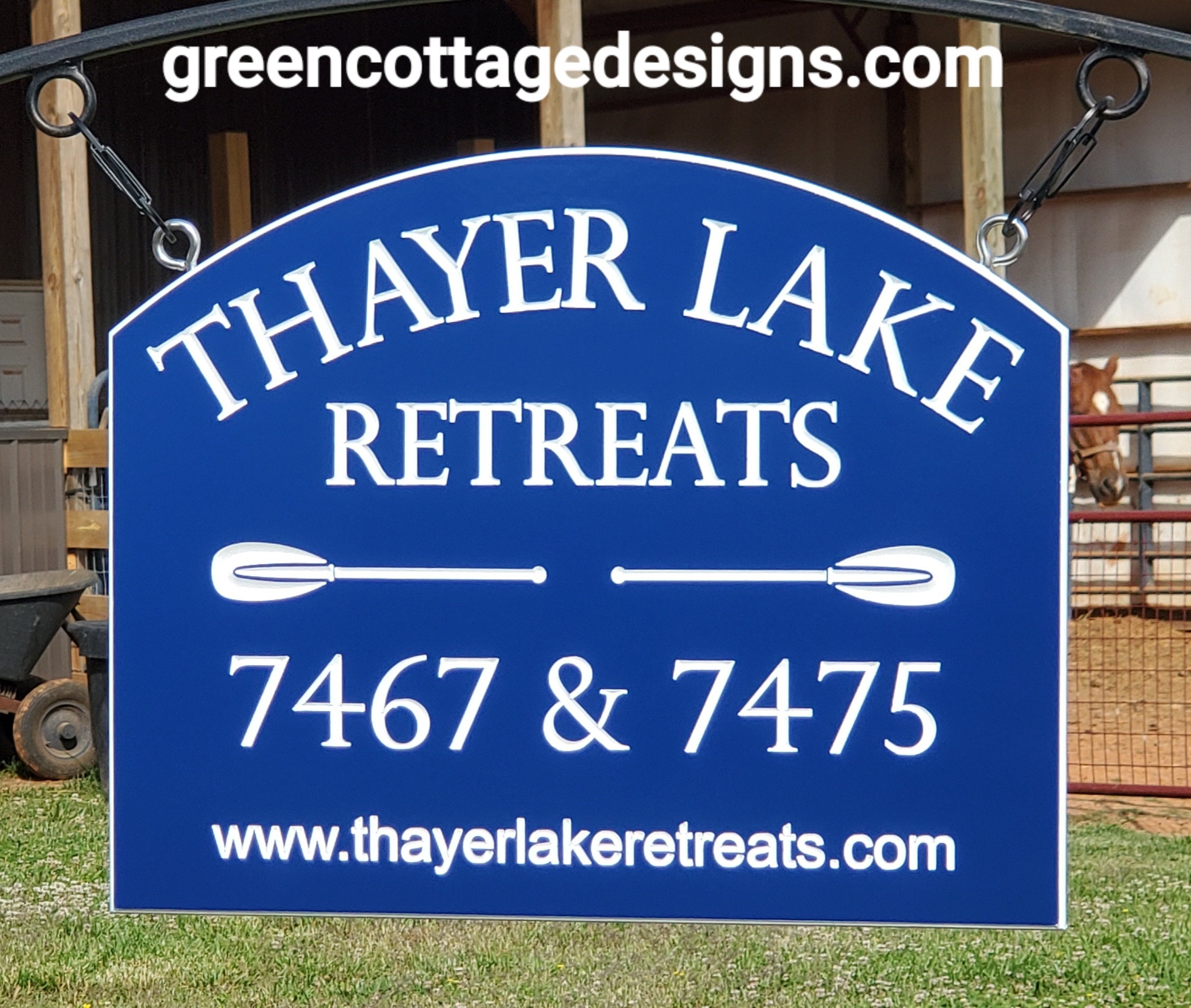 Lake Cottage Address Sign Vacation Rental House Hanging | Etsy