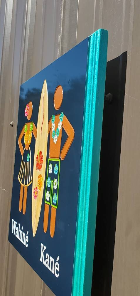 Outdoor/indoor Unisex Tropical Beach Pool House Bathroom Sign | Etsy