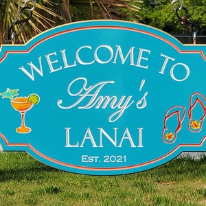 Lanai Signs Personalized Outdoor Poolside Bar Cabana Sign - Etsy
