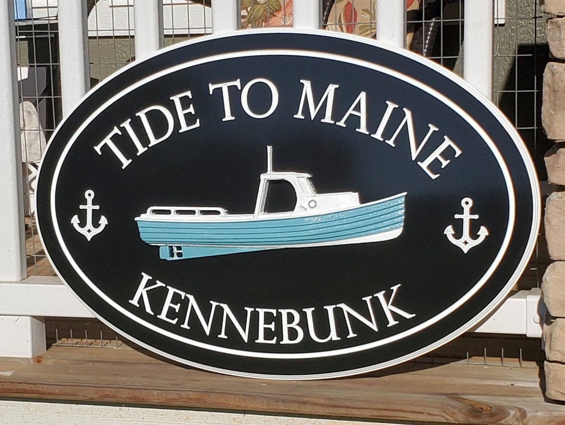 Fishing Boat Carving Sign Outdoor Cottage Name Sign PVC | Etsy