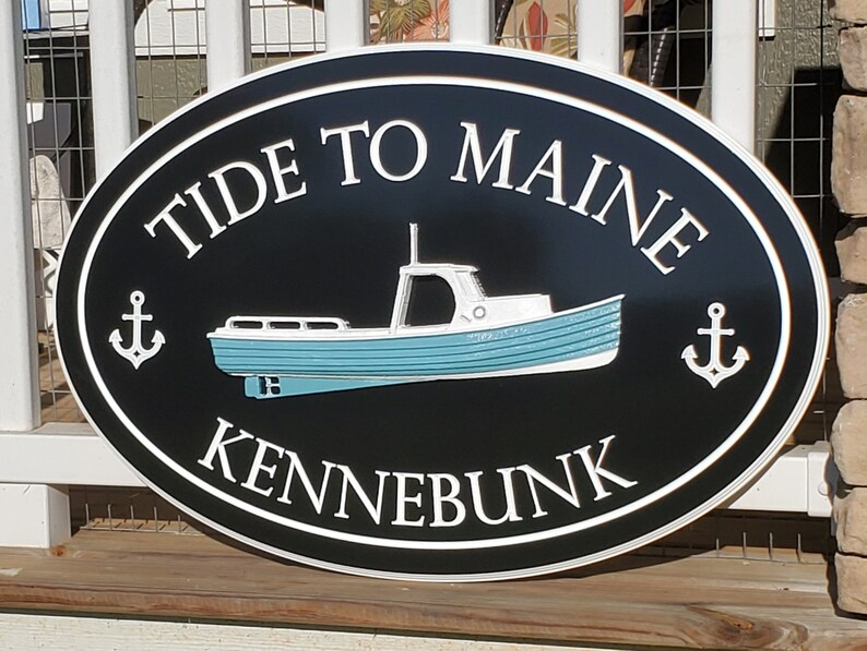 Fishing Boat Carving Sign Outdoor Cottage Name Sign PVC - Etsy