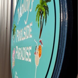 Outdoor PVC Poolside Paradise Sign Patio Dining Tropical - Etsy