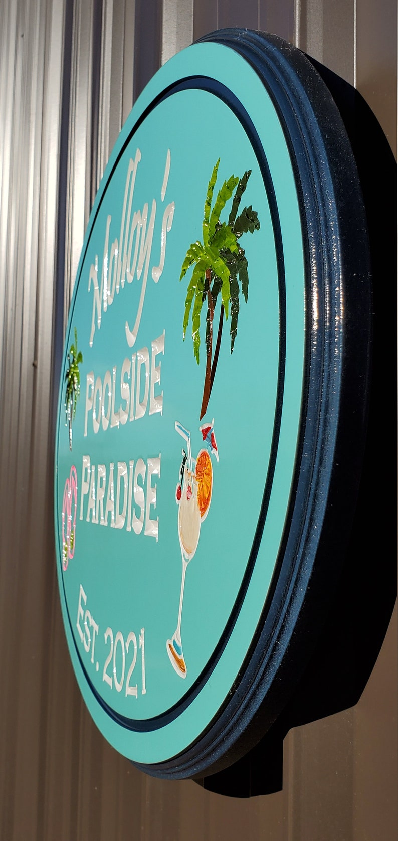 Outdoor PVC Poolside Paradise Sign Patio Dining Tropical - Etsy