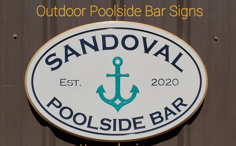 Custom Outdoor PVC Poolside Bar Name Sign Personalized - Etsy