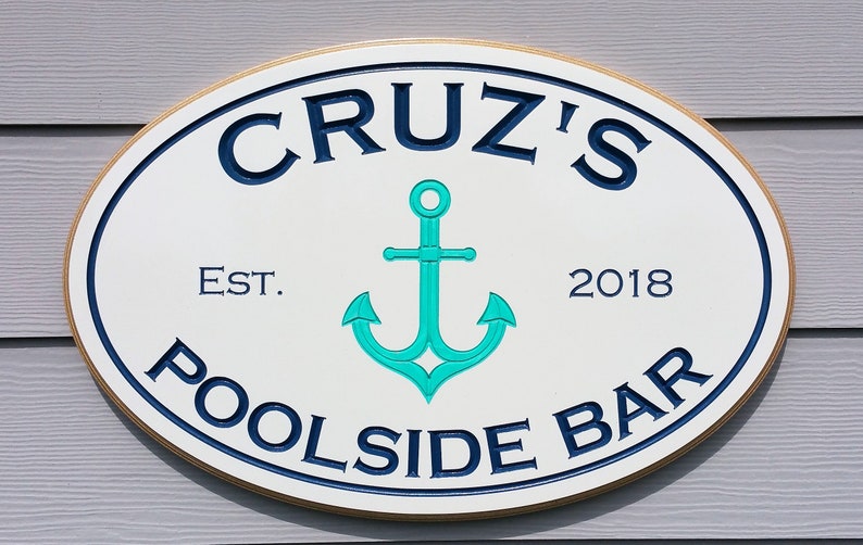 Custom Outdoor PVC Poolside Bar Name Sign Personalized - Etsy