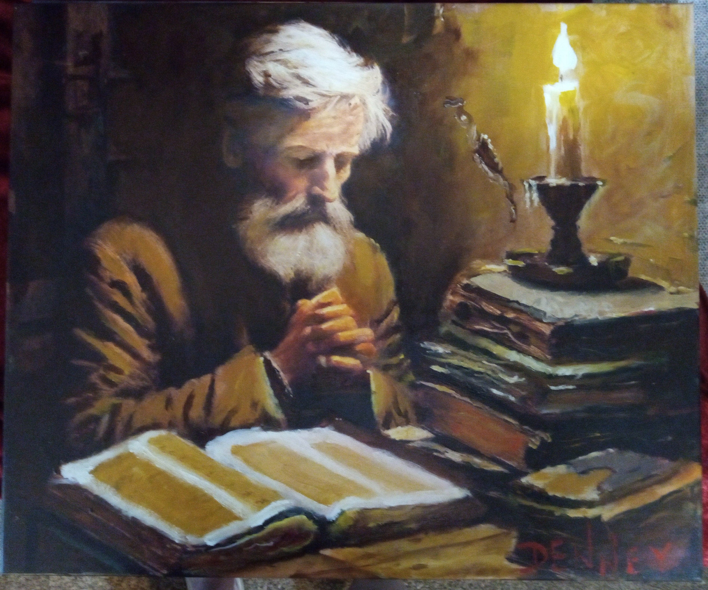 Old Man Praying, Oil Painting on Stretched Canvas, Original Artwork - Etsy