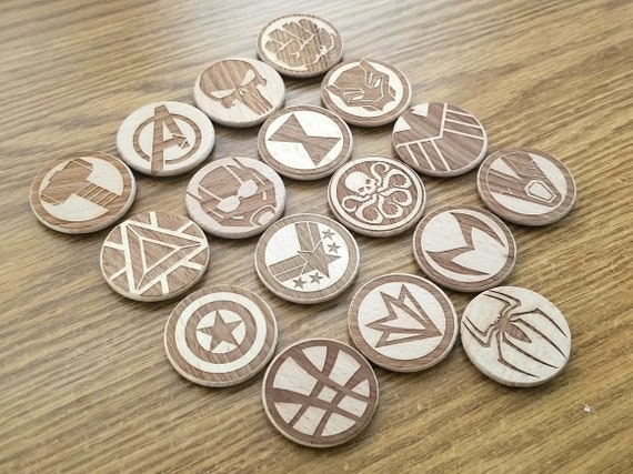 Wood MARVEL/AVENGERS Magnets Laser Engraved | Etsy
