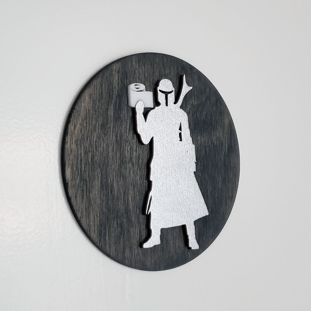 Mandalorian Wood Bathroom Door Sign | Disney Bathroom Sign | Disney ...