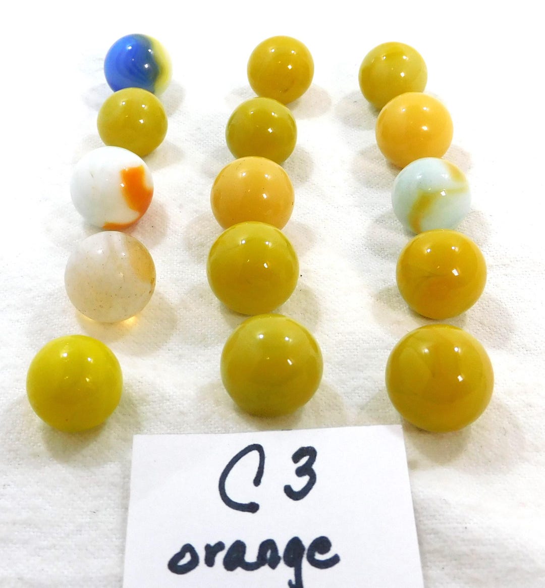 Vintage 15 Fluorescent Glass Marbles Really Nice Orange Color - Etsy