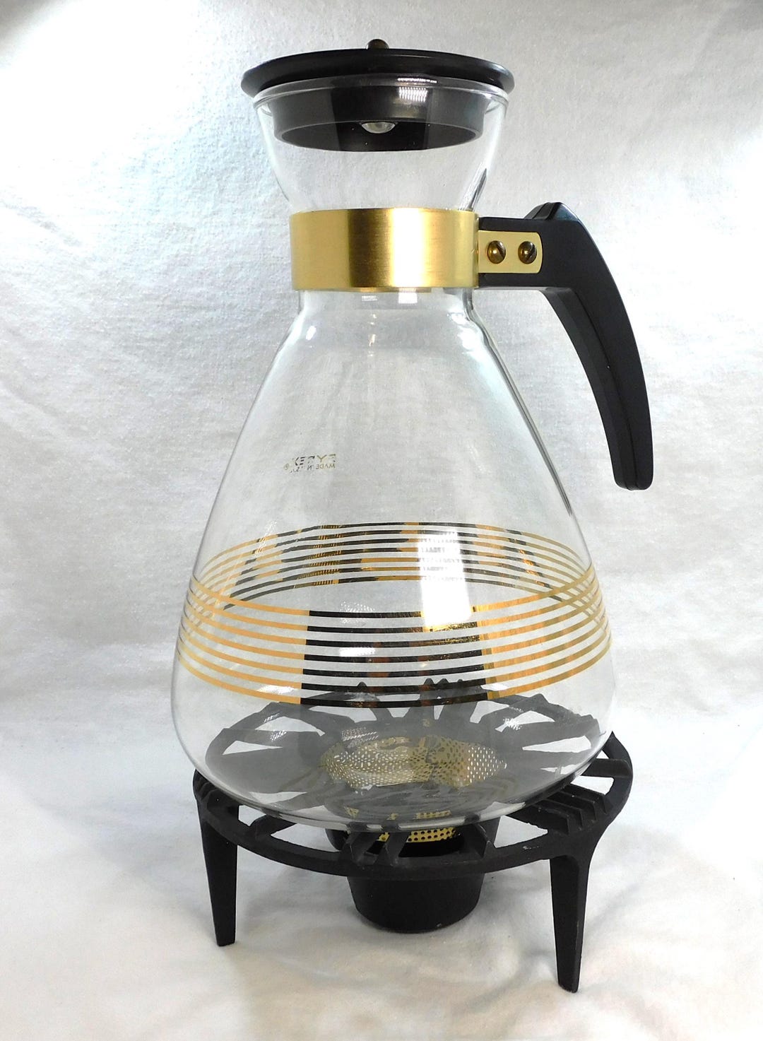 Vintage MCM Pyrex Carafe & Metal Warmer - Etsy