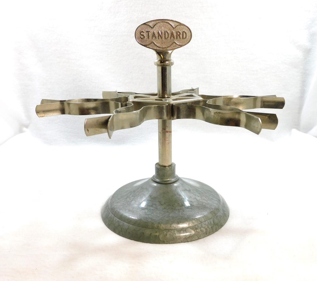 Vintage Standard Desk Stamp Holder Metal Turns Holds 6 Stamps Desk ...
