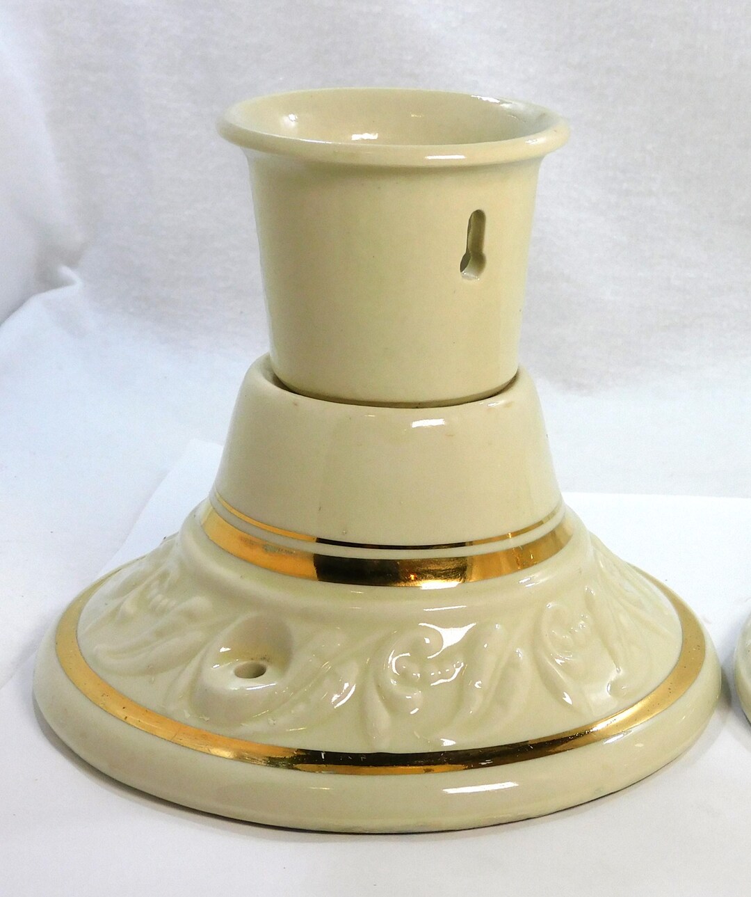 Vintage Ceramic Light Fixture off White & Gold Trim Home Decor - Etsy